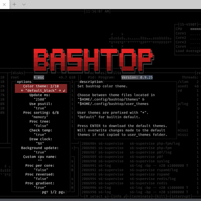 Resource monitor dengan bashtop